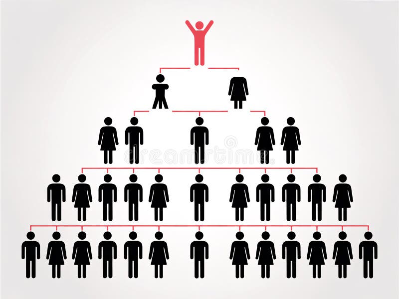 Organizational Chart with Stick Figures Stock Illustration ...