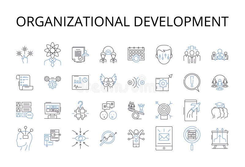 Organizational Development Line Icons Collection. Business Strategy ...