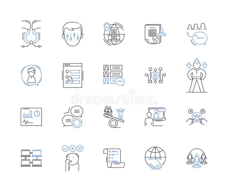 Organizational Development Outline Icons Collection. Organization ...