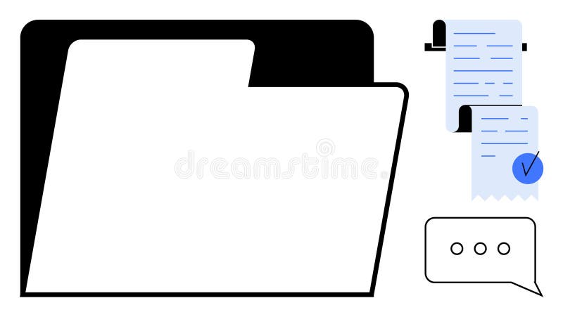 Organizational Folder with Documents and Chat Bubble for Business ...