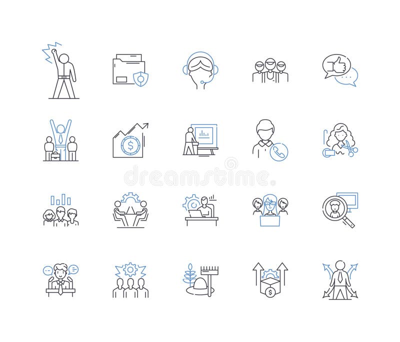 Organizational Proficiency Line Icons Collection. Efficiency ...