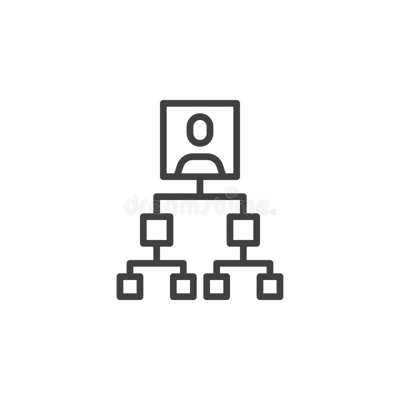 Organizational Structure Line Icon Stock Vector - Illustration of line ...