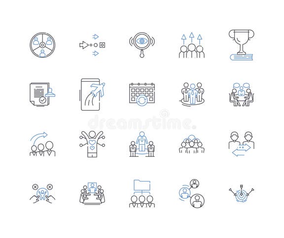 Organizational Structure Line Icons Collection. Hierarchy, Division ...