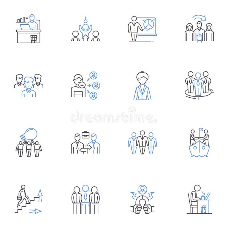 Organizational Structure Line Icons Collection. Hierarchy, Framework ...