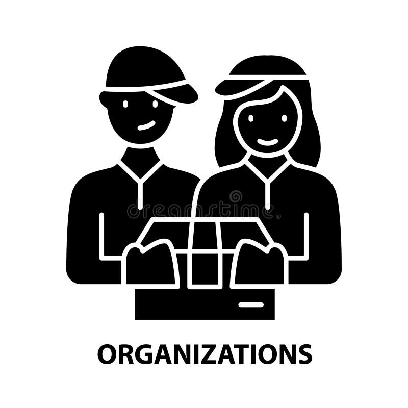 Organizations Icon, Black Vector Sign with Editable Strokes, Concept ...