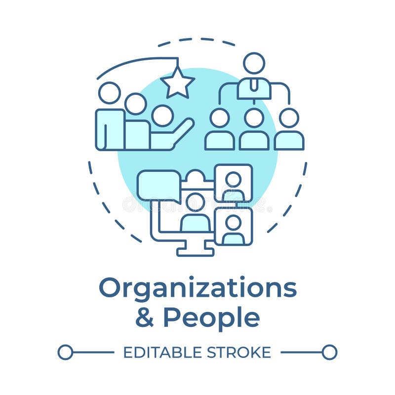 Organizations and People Soft Blue Concept Icon Stock Vector ...