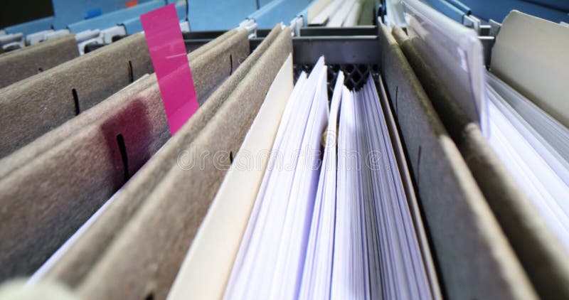 Organize Personal Document Files in Filing Cabinet Drawer Stock Video ...