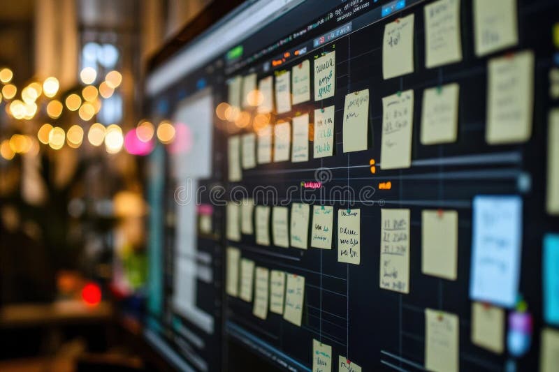 Organize Tasks with Sticky Notes on Screen for Project Management ...