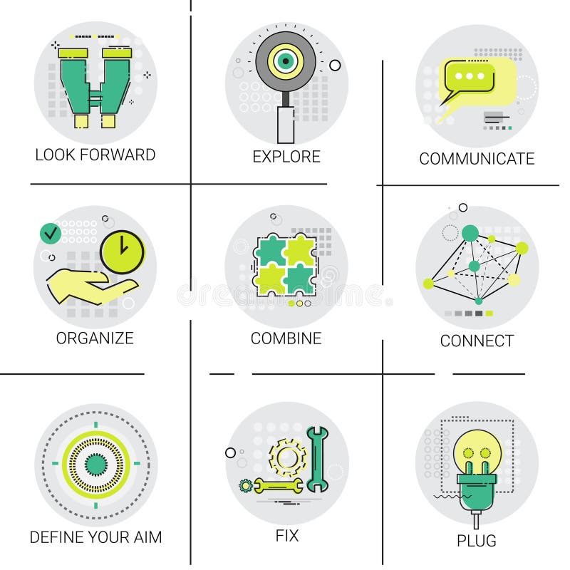 Organize Time Business Management Connection Target Combination Icon ...