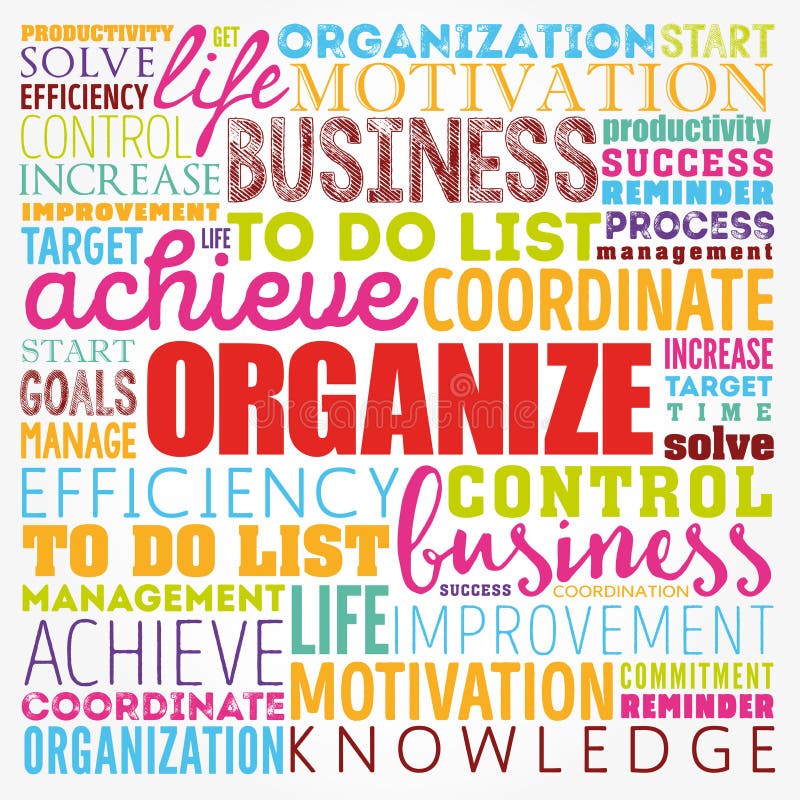 Organize Word Cloud Collage Stock Illustration - Illustration of ...