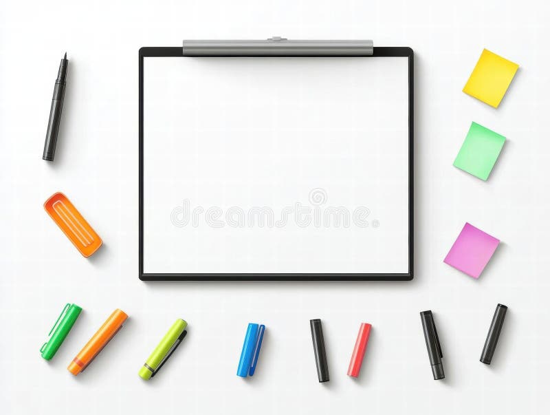 Organize Your Ideas, Blank Clipboard with Colorful Markers and Sticky ...