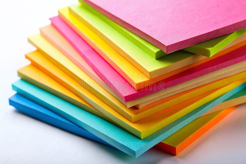 Colorful Paper Notes Sticky Notes and Memo Pads a Creative Workspace ...