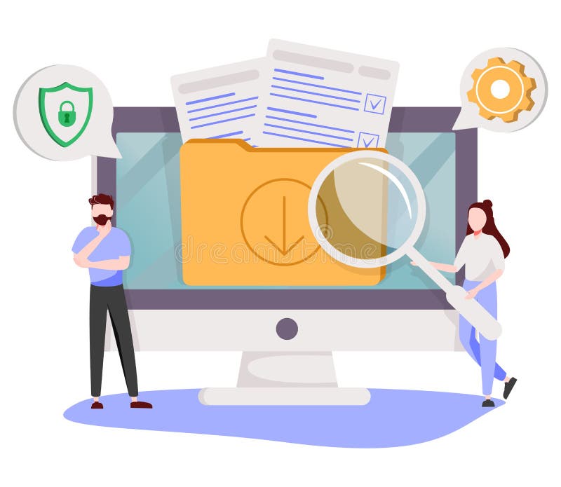 Organized Archive. Searching Files in Database Stock Vector ...