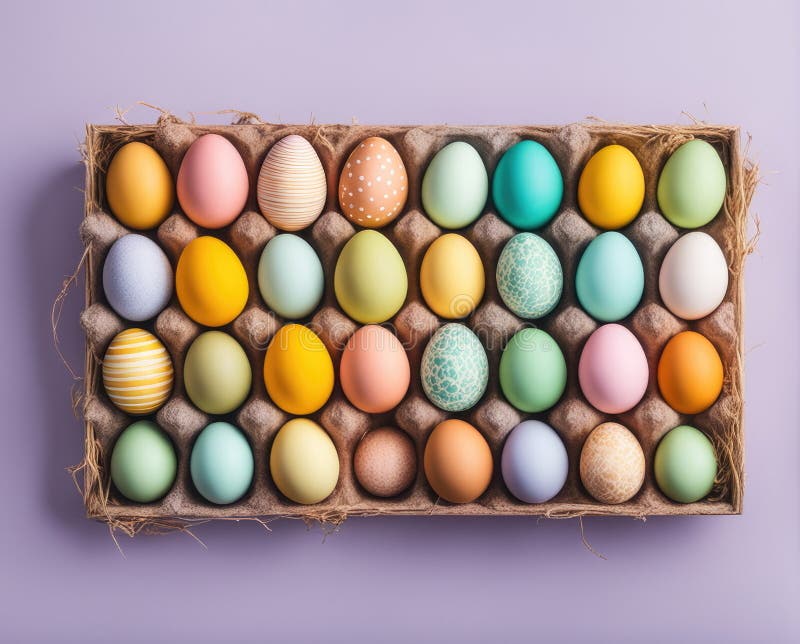 Organized Array of Decorative Easter Eggs Stock Illustration ...
