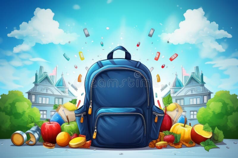 Organized Backpack Illustration for Back-to-School Vibes. Generative AI ...