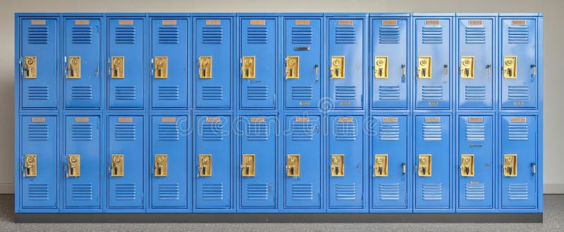 The Organized Blue Lockers Providing Secure Storage in a Modern ...