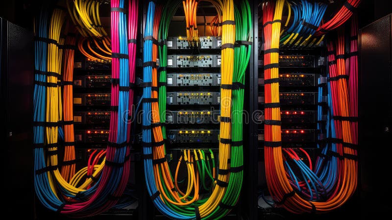 Organized cable bundles stock illustration. Illustration of functional ...