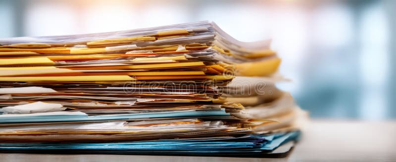 The Organized Chaos of Stacked Office Files and Documents.AI Generated ...