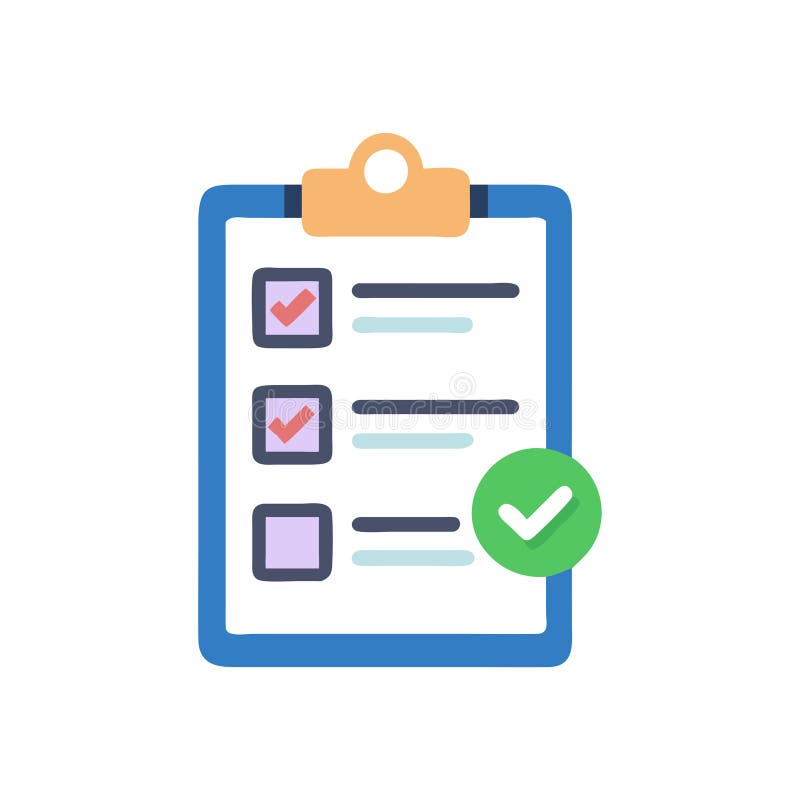 Organized Checklist Icon for Task Management Stock Photo - Illustration ...