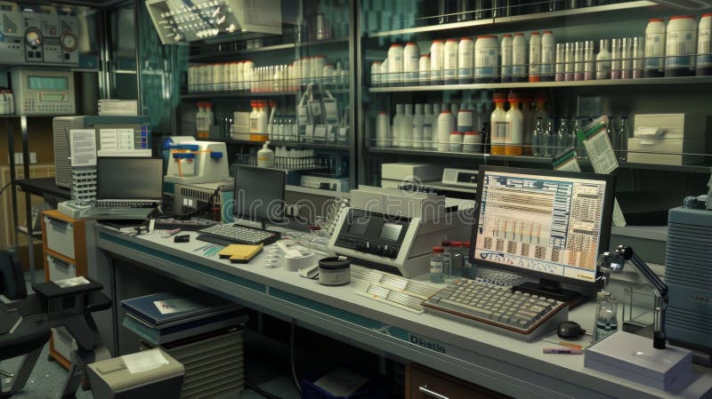 Organized Clinical Laboratory Workbench with Medical Instruments ...