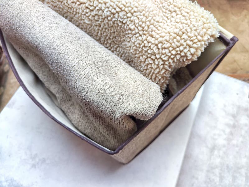 Organized Clothing Storage Using Konmari Folding Method. Neatly Folded ...