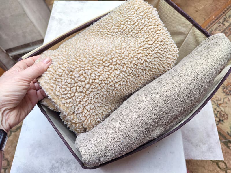 Organized Clothing Storage Using Konmari Folding Method. Neatly Folded ...