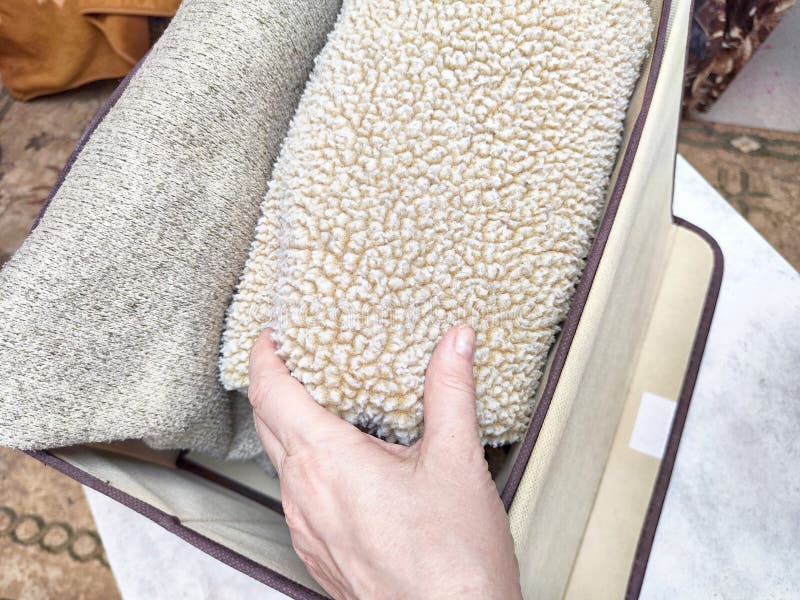 Organized Clothing Storage Using Konmari Folding Method. Neatly Folded ...