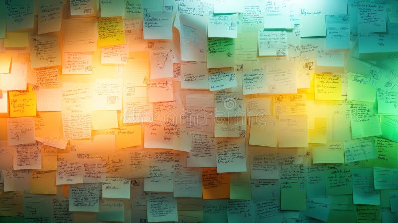 Organized Collection of Colorful Sticky Notes with Handwritten Notes ...