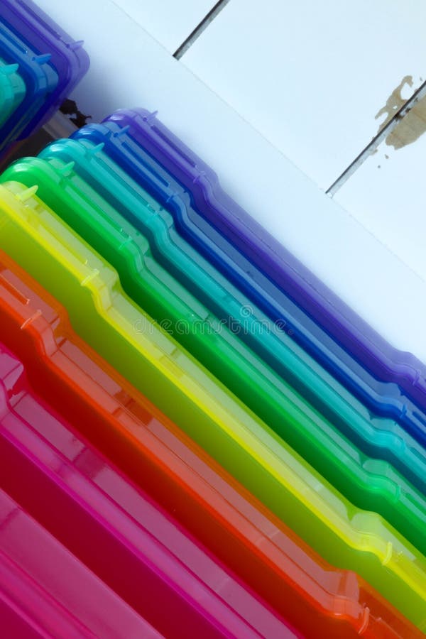 Rainbow Boxes for Organizing Small Objects Stock Image - Image of ...