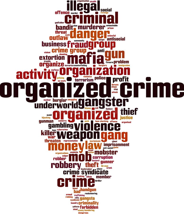 Organized crime word cloud stock vector. Illustration of concept ...