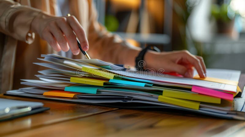 The Organized Desk with Documents.AI Generated Image Stock Photo ...