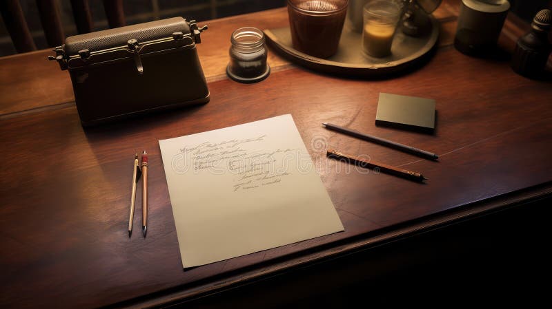 Organized desk note stock illustration. Illustration of focus - 372104372