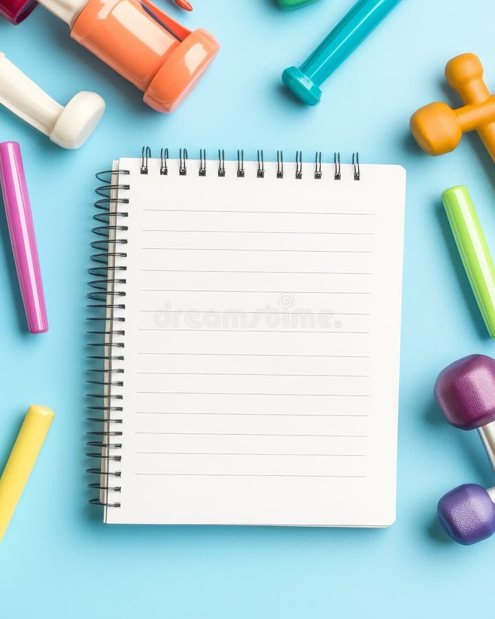Organized Desk Setup with a Journal, Pens, and Pastel Balls, Perfect ...