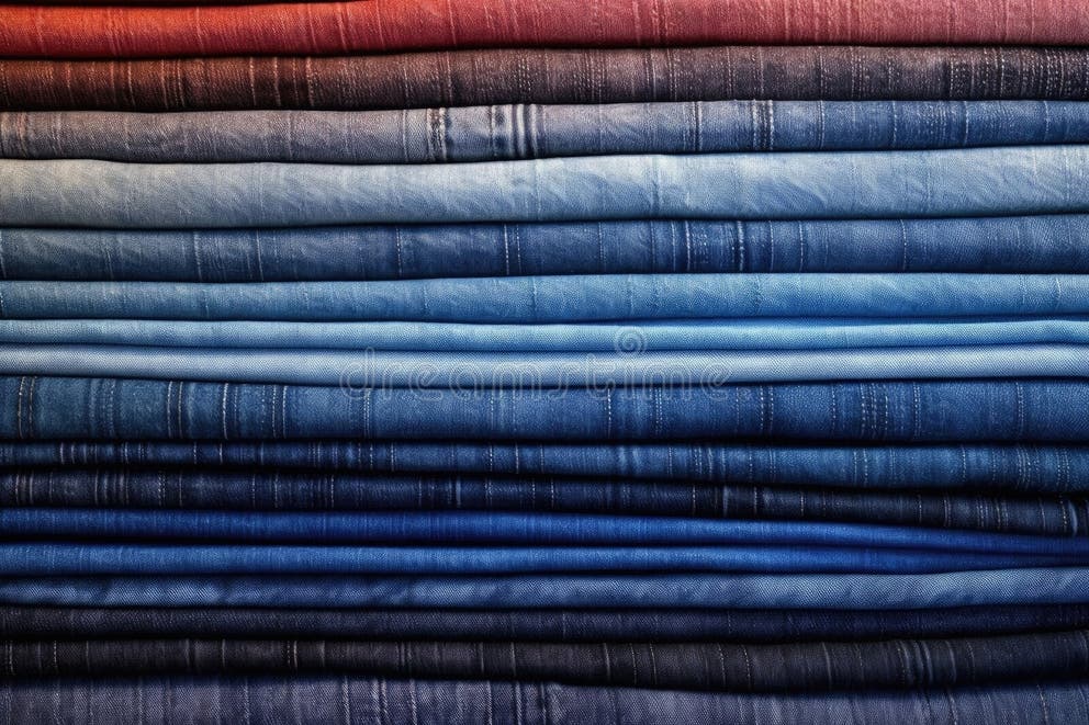 An Organized Display of Different Denim Textures Stock Image - Image of ...