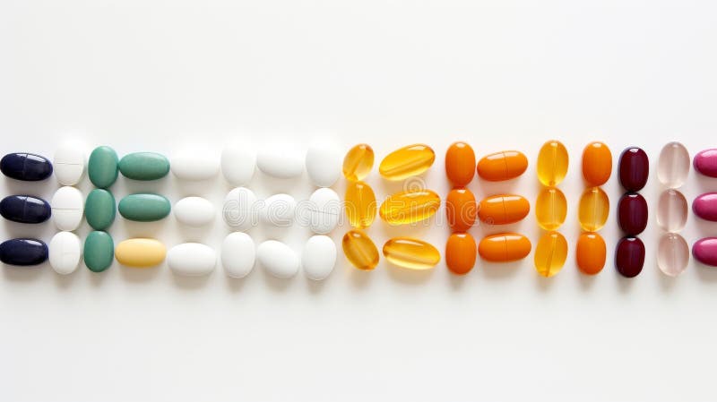 Organized Display of Medication Capsules Stock Illustration ...