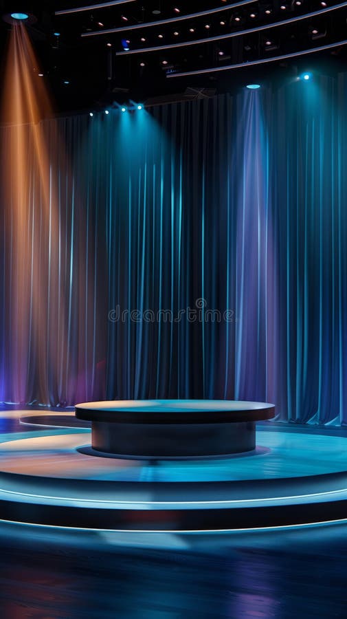 Organized Display Stage Layout with a Spacious Background Stock ...