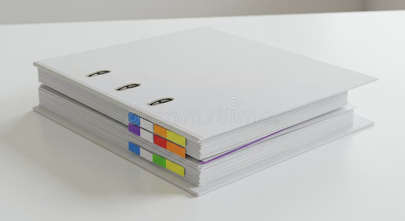 Stack of White Binders stock illustration. Illustration of stack ...