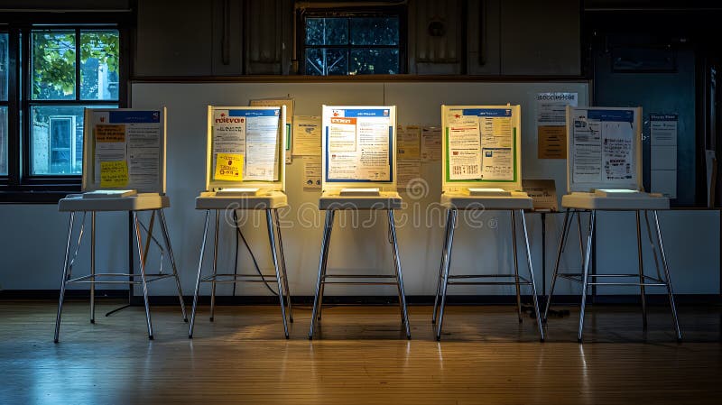 Organized Election Booth Setup Featuring Decision-Making Process with ...