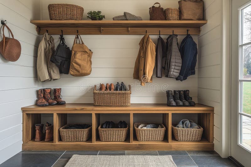 Organized Entryway Space Modern Home Interior Design Cozy Atmosphere ...