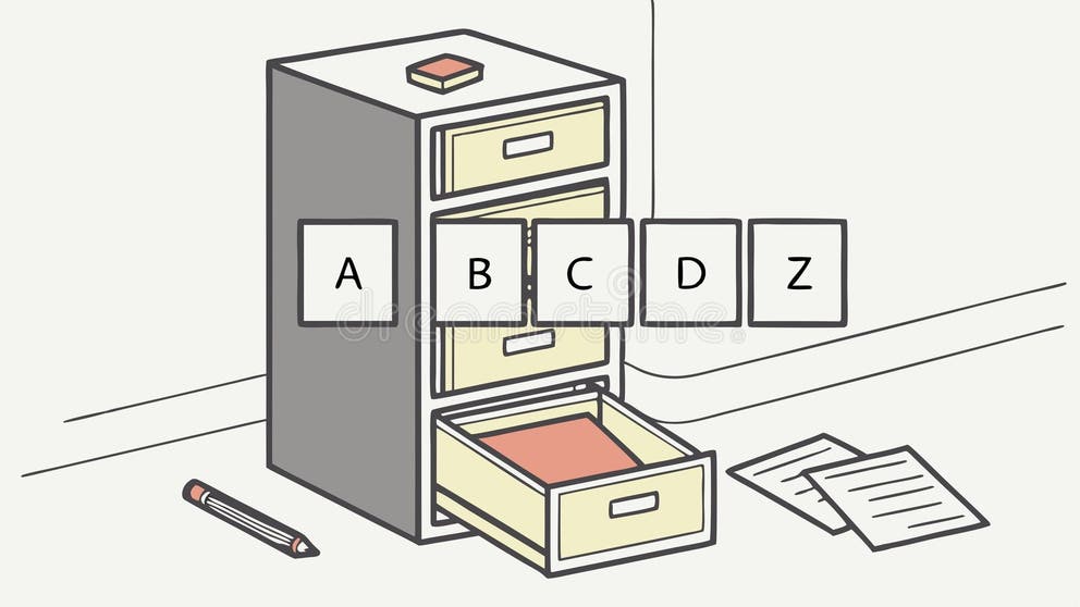 Organized File Cabinet, Alphabetical Sorting, Efficient Document Access ...