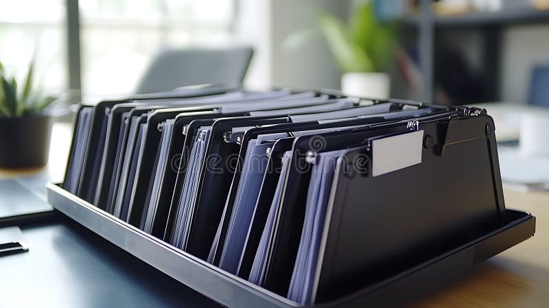 Organized Files in a Desktop File Organizer Stock Photo - Image of ...