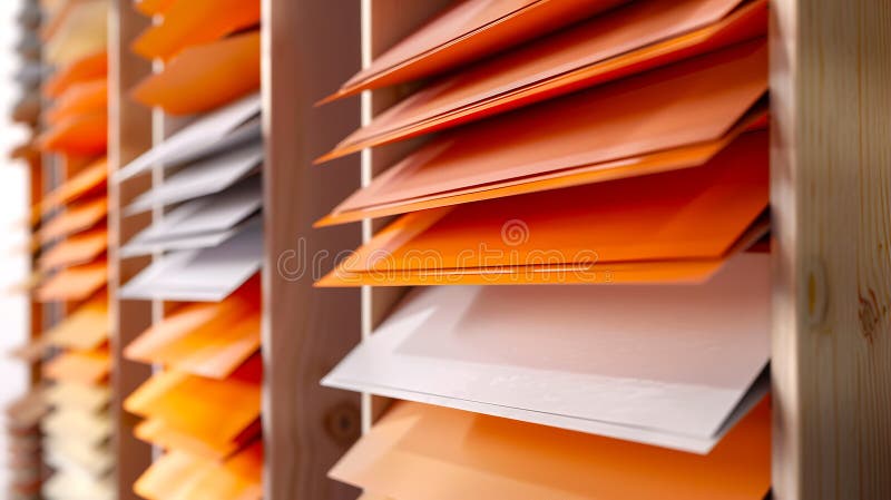 Organized Files in Orange and White Envelopes Placed in a Shelf ...