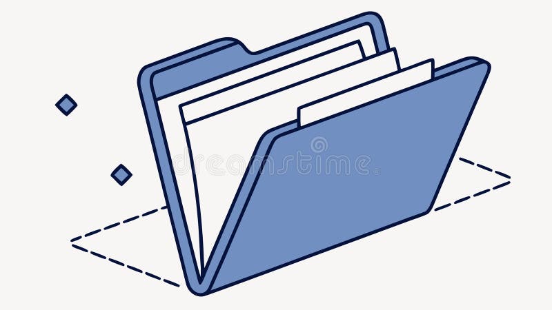 Organized Folder with Documents, Digital Archiving Vector, Vector Design Generative AI Stock ...