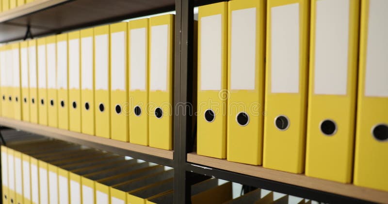 Organized Folders Structure with Materials on Shelf of Rack Stock ...