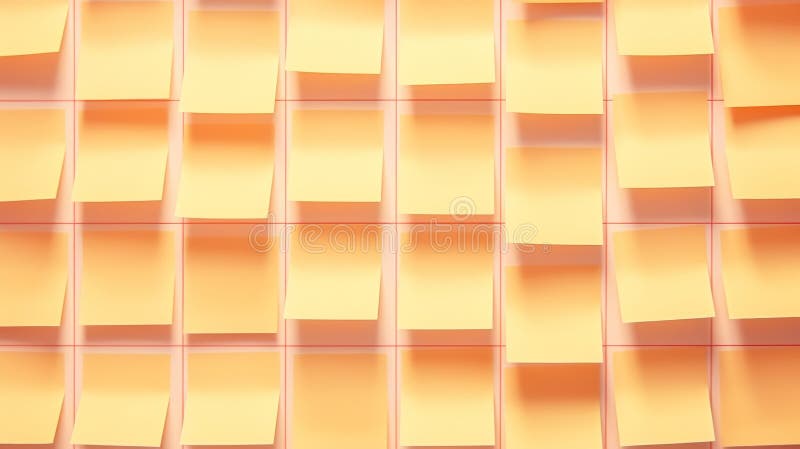 Organized Grid of Blank Sticky Notes Stock Illustration - Illustration ...