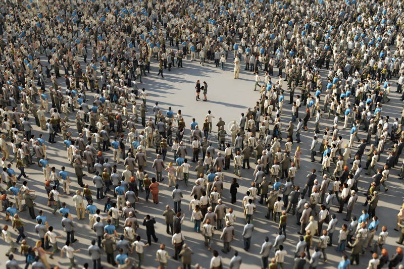 Organized a Group of People Stock Illustration - Illustration of ...