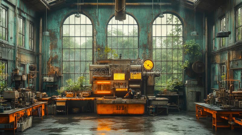 An Organized Industrial Workshop with Tools, Machines, and Equipment on ...