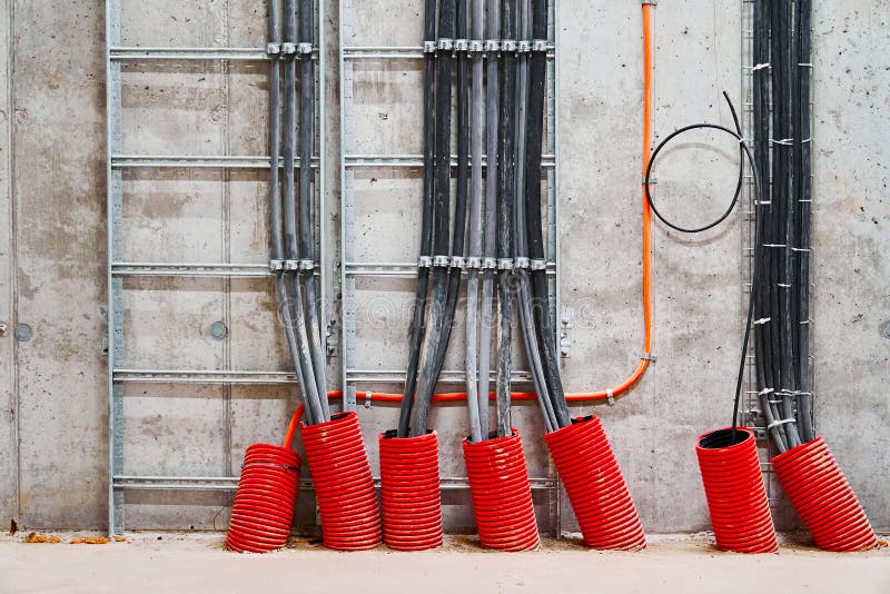Organized Installation of Multiple Electrical Cables and Conduits ...