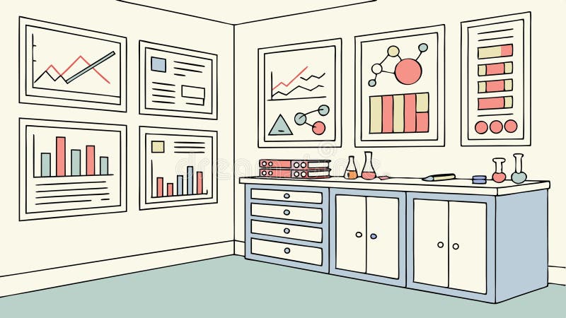 Organized Laboratory Interior, Research Data Displays, Scientific Work ...