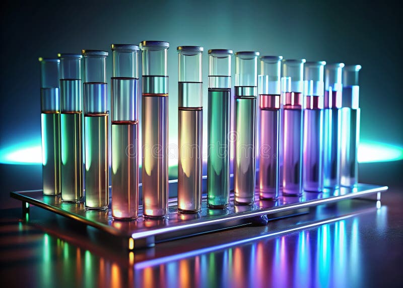 Organized Laboratory Test Tubes on Rack a Visual Representation of ...